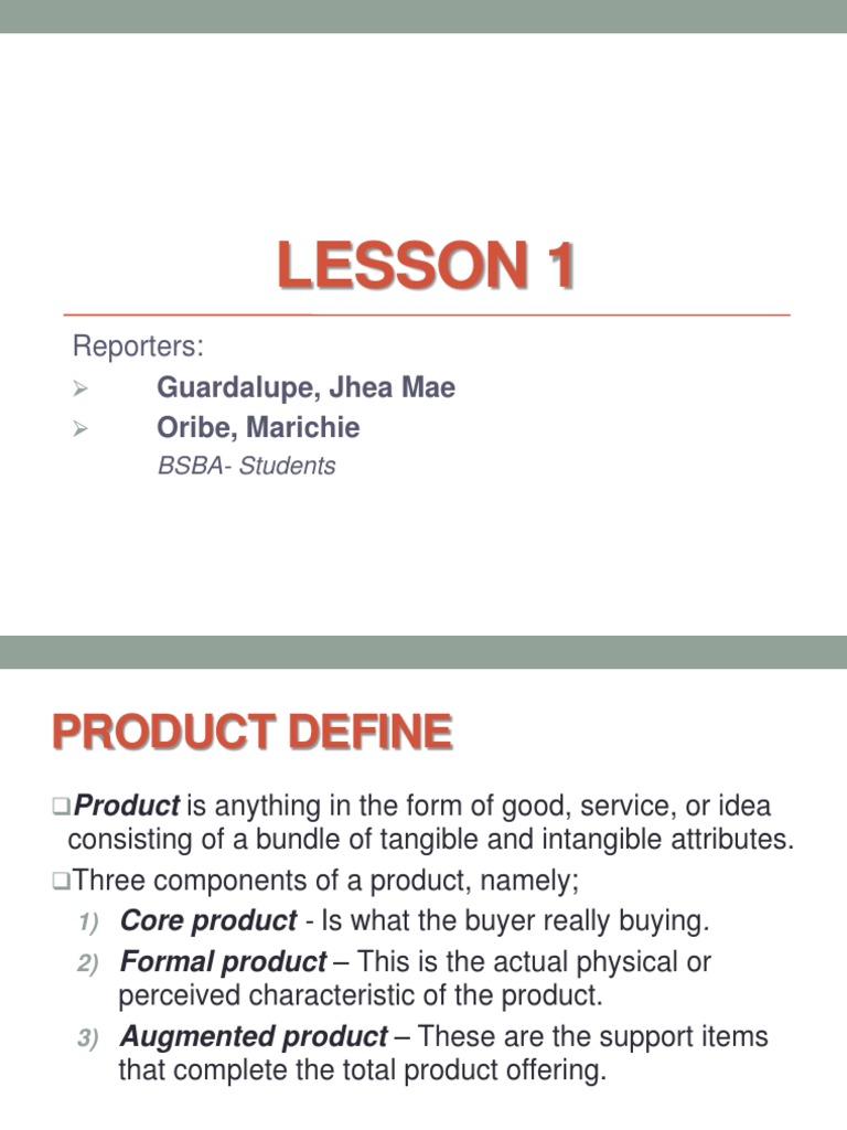 Lesson 1 | PDF | Final Good | Product (Business)