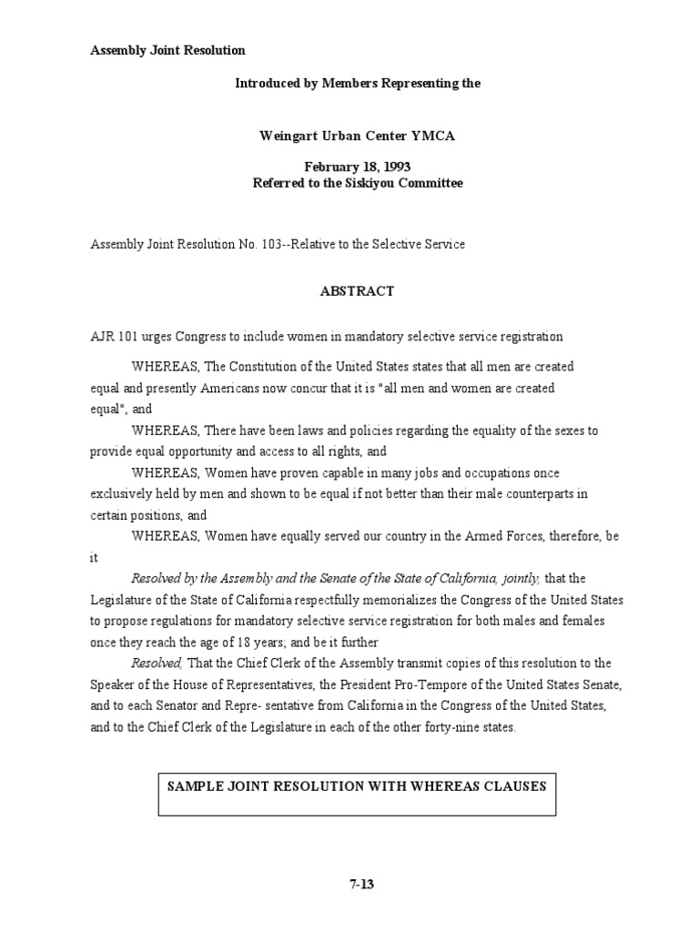 Assembly Joint Resolution Introduced by Members Representing The | PDF ...