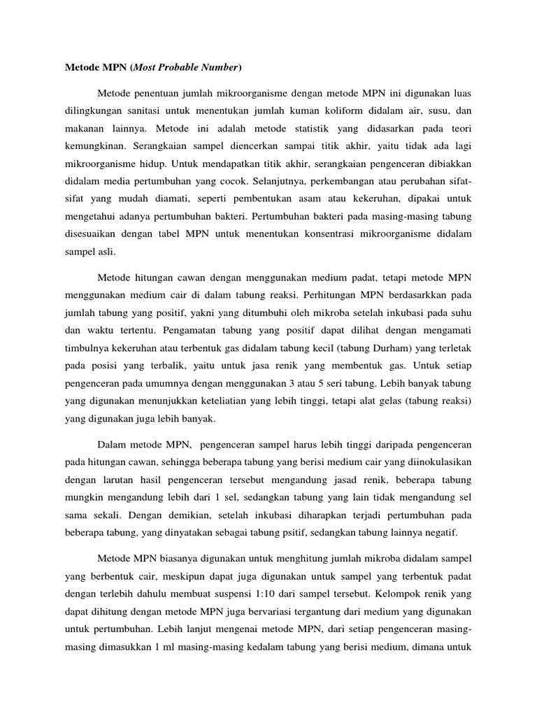 Metode MPN | PDF