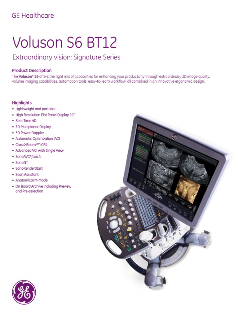 Voluson S6 Data Sheet | PDF | Data Compression | Heart Valve Voluson S6 Data Sheet | PDF | Data Compression | Heart Valve