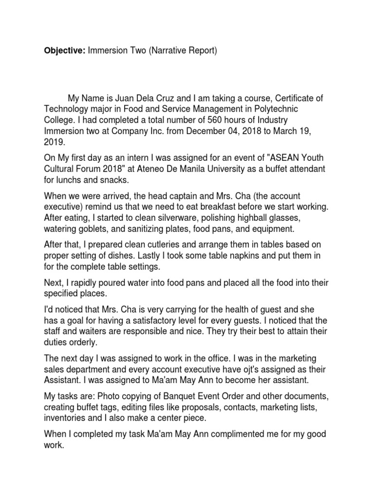 Narrative Report | PDF | Food And Drink | Foods