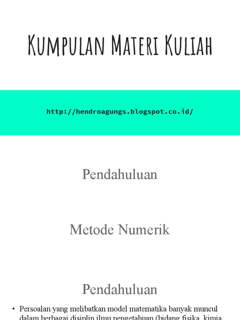 Metode Numerik | PDF