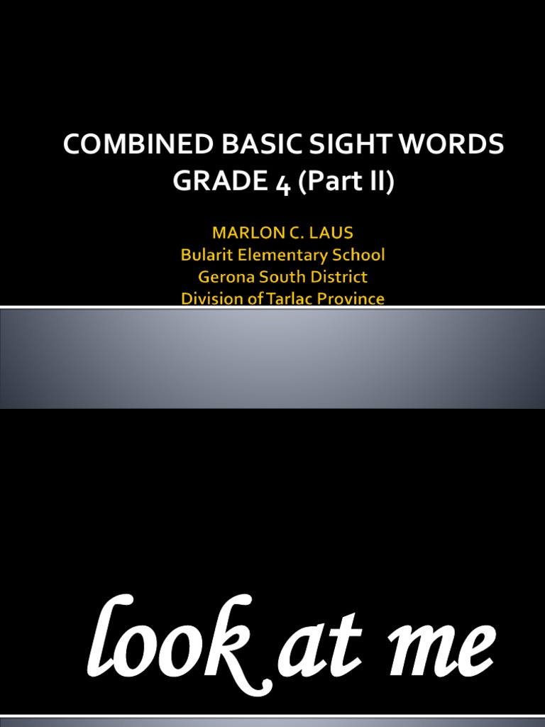 Grade 4 Combined Sight Words List | PDF