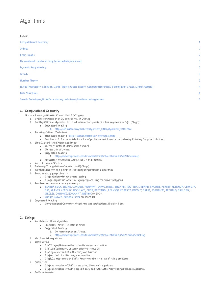 Algorithms: Index | PDF | Prime Number | Linear Algebra