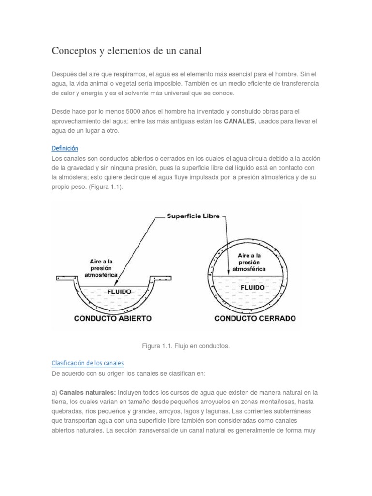 Conceptos y Elementos de Un Canal | PDF | Canal | Río