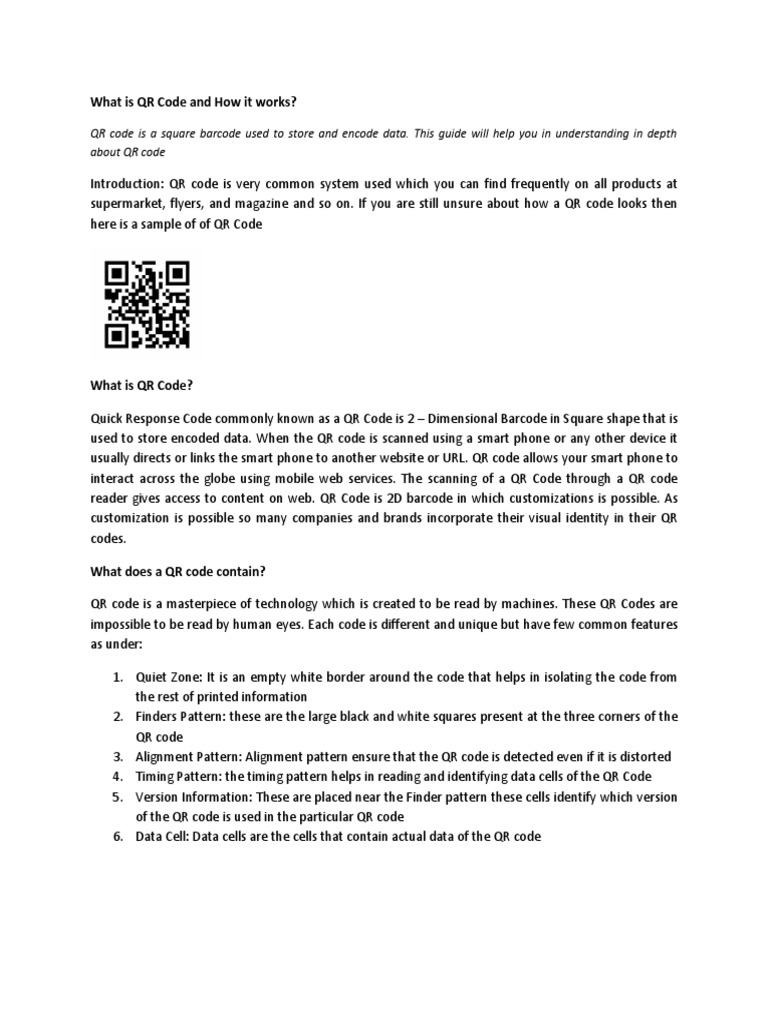 What Is QR Code and How It Works | PDF | Qr Code | Barcode