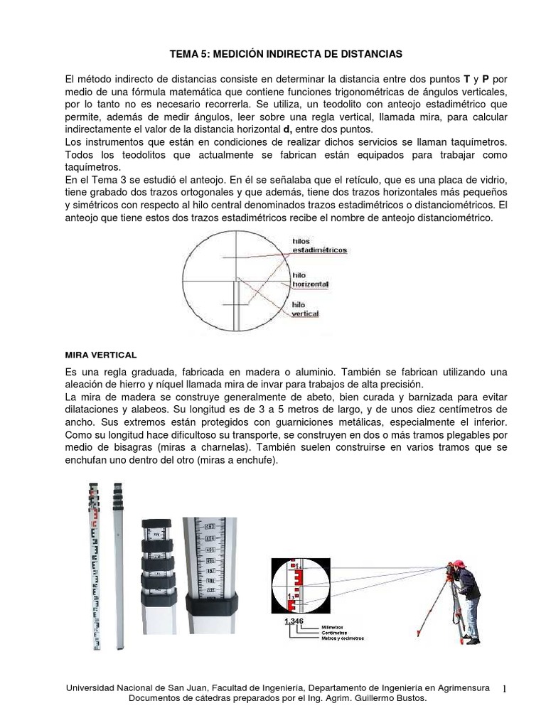 TEMA 5. Medición Indirecta de Distancias | Agrimensura | Medición