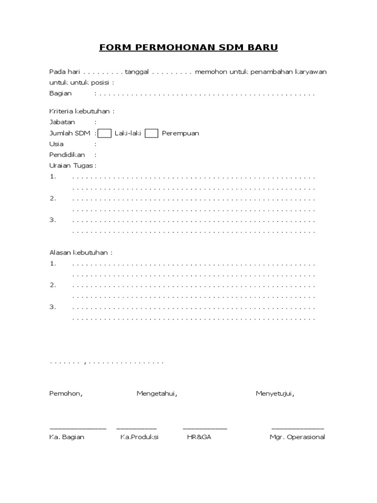 Form Penambahan SDM | PDF