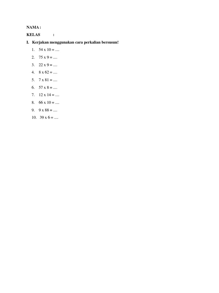 Perkalian Susun 1 | PDF