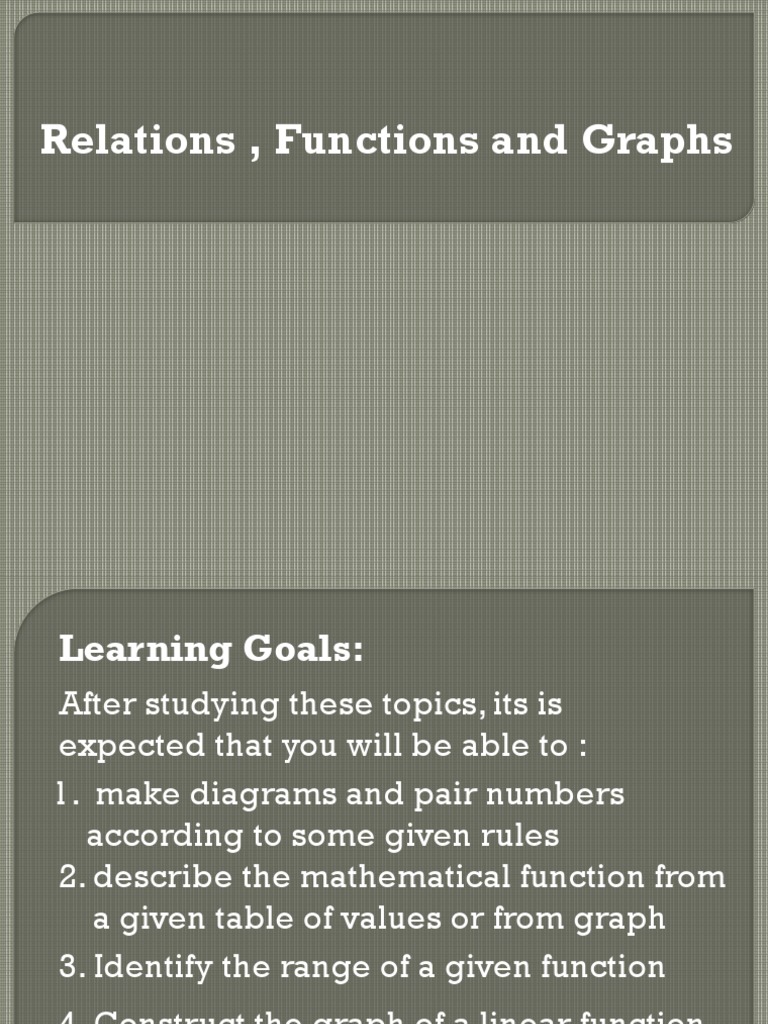 Functions, Relations and Graphs | Download Free PDF | Function ...