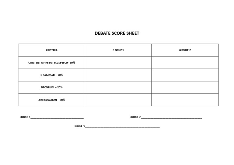 Debate Score Sheet | PDF