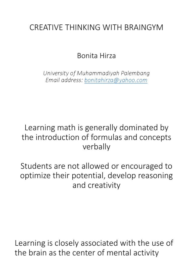 Creative Thinking With Braingym | PDF | Thought | Idea