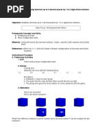 Detailed Lesson Plan in Mathematics 3 | PDF | Multiplication | Teaching ...
