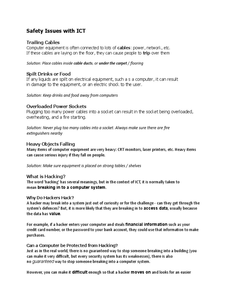 Safety Issues With ICT | PDF | Spyware | Malware