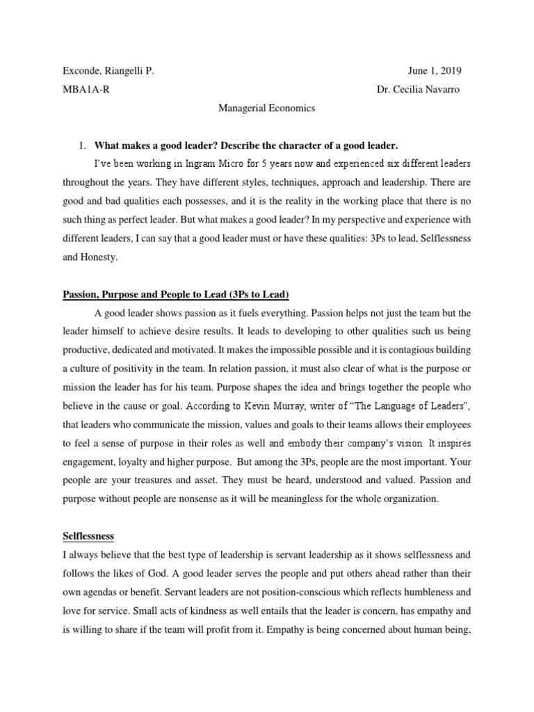 ManEcon Assignment 1 v2 | PDF | Mentorship | Leadership