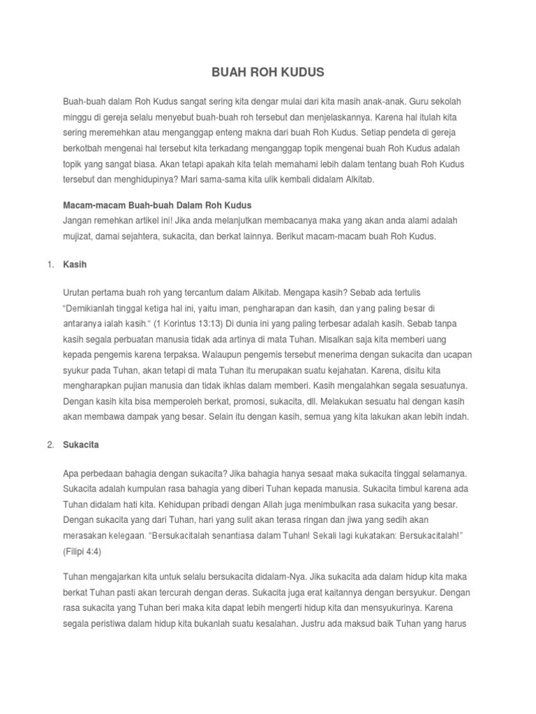 Buah ROH KUDUS | PDF