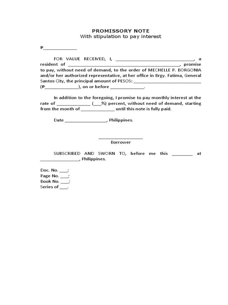 promissory note with payment of interest - blank form.docx