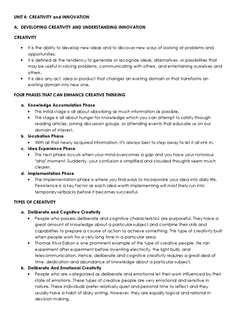 Technopreneurship - Creativity and Innovation | PDF | Entrepreneurship ...