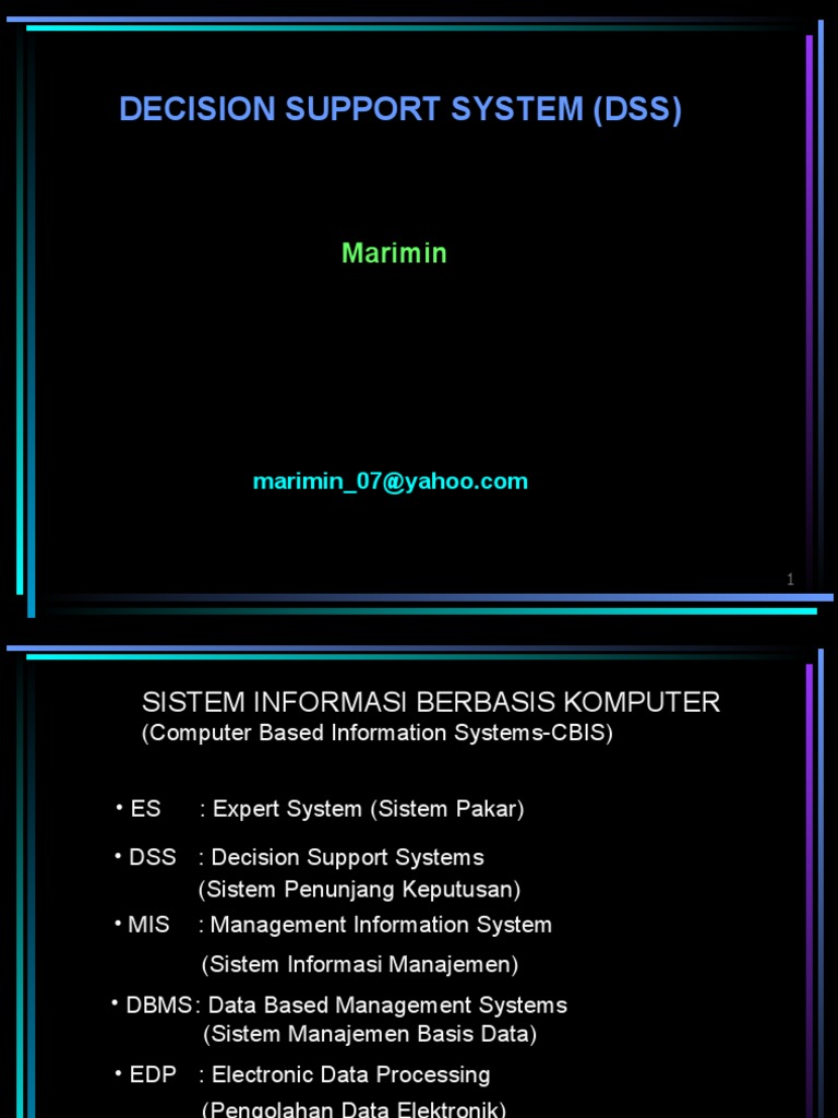 8 - BP Marimin - Decision Support Dan EMSr | PDF | Decision Support ...