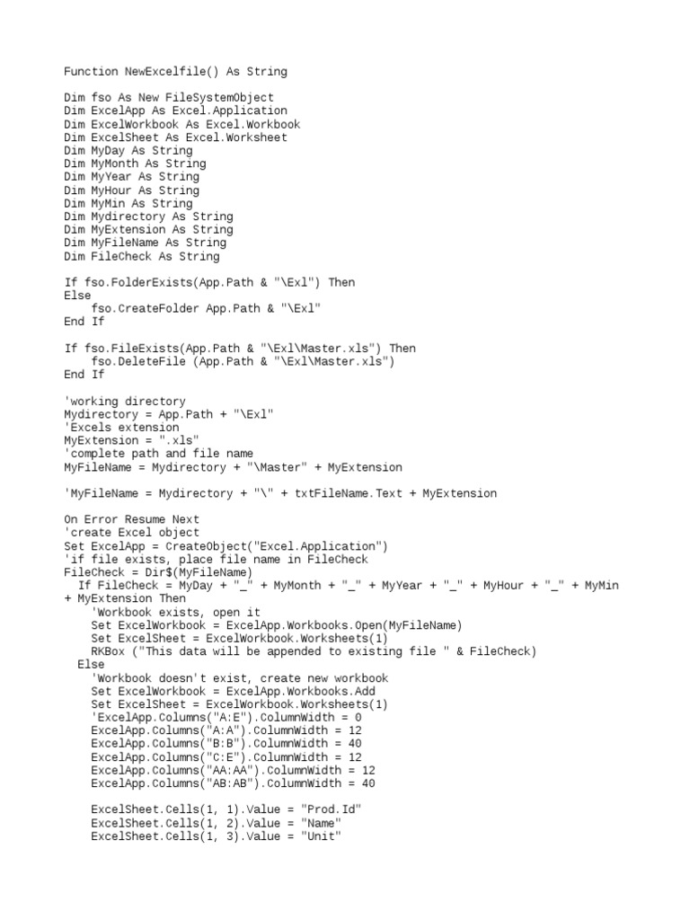 VB6 Form Code | Microsoft Excel | Information Technology Management ...