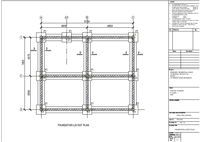 Foundation Plan | PDF | Building Materials | Architectural Elements