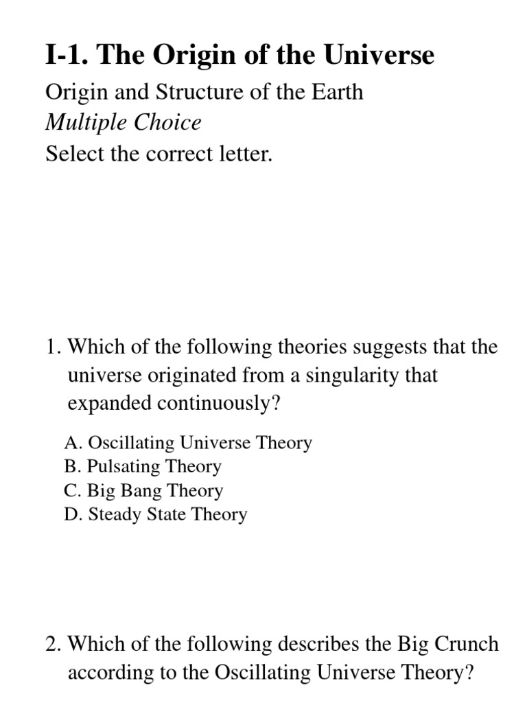 I-1. The Origin of The Universe | PDF | Physical Cosmology | Universe