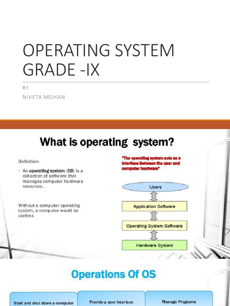 Operating System Grade - Ix: BY Niveta Mohan | PDF