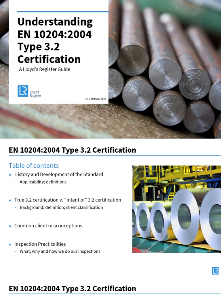 LR EN10204 Type 3.2 Guide | PDF | Specification (Technical Standard) | Business