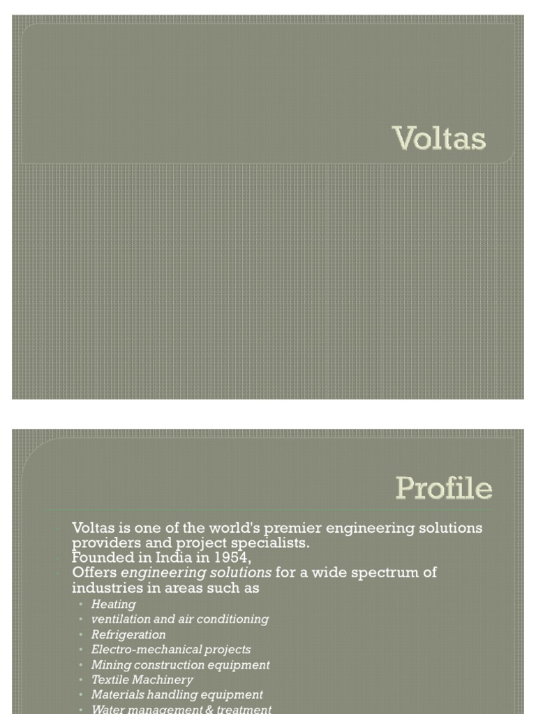 Voltas' Engineering Expertise and Global Project Experience | PDF ...