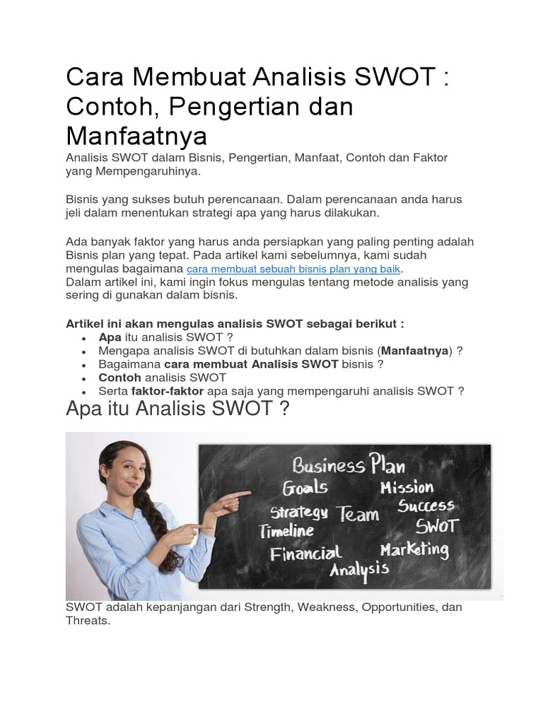 Cara Membuat Analisis SWOT | PDF