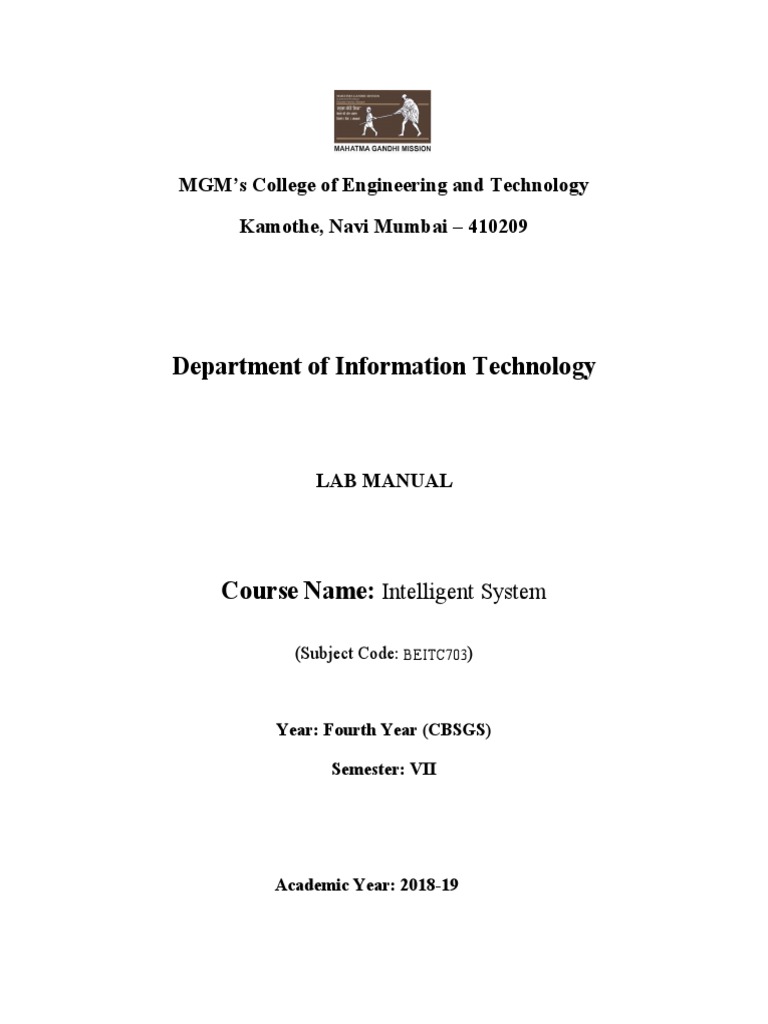 Department of Information Technology: MGM's College of Engineering and Technology Kamothe, Navi ...
