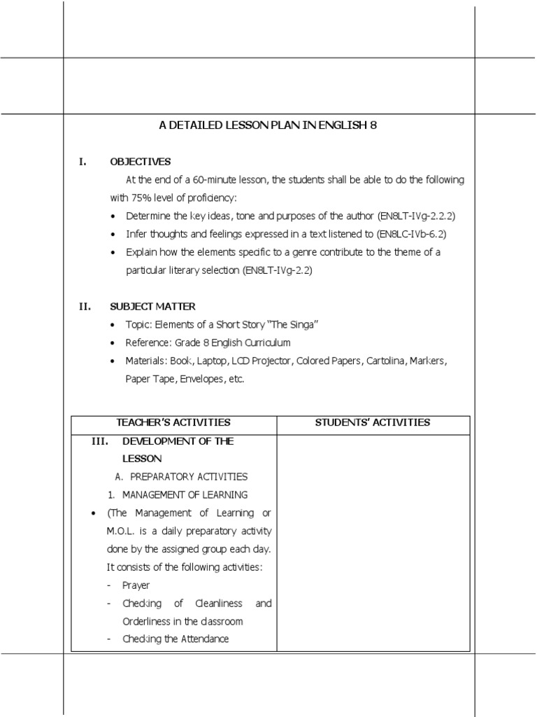 Final Demo Lesson Plan | PDF | Lesson Plan | Cognitive Science