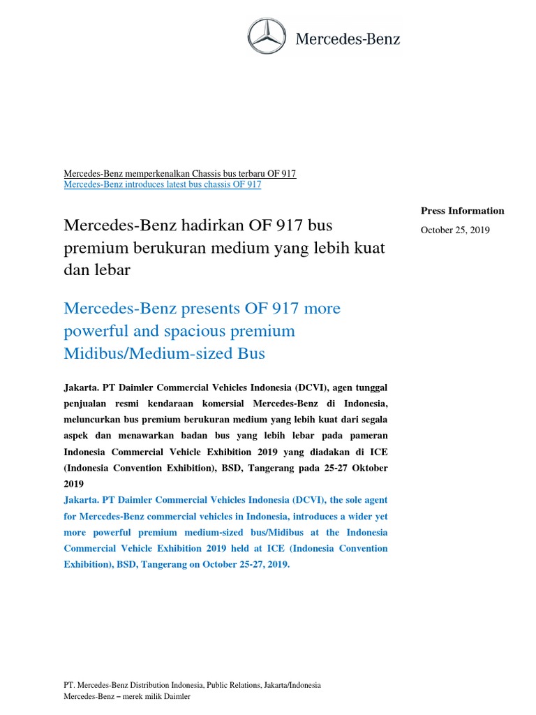 Mercedes-Benz OF 917 Bus Launch | PDF | Mercedes Benz | Bus