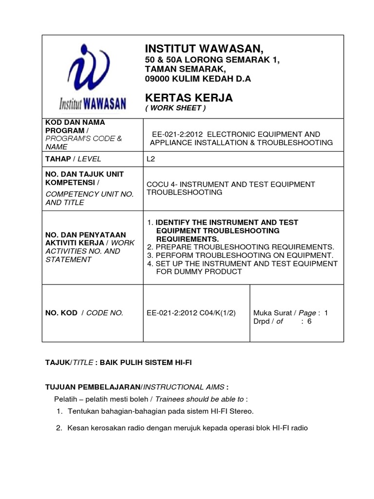 Kertas Kerja Hi Fi | PDF
