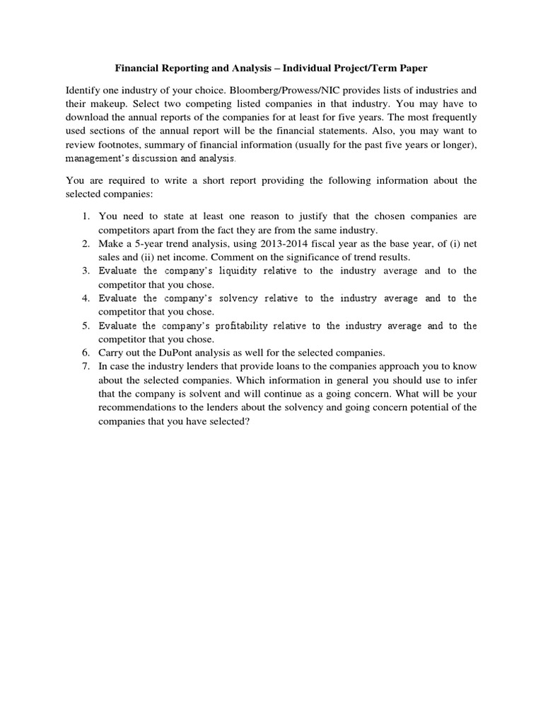 Financial Analysis of Competing Companies | PDF