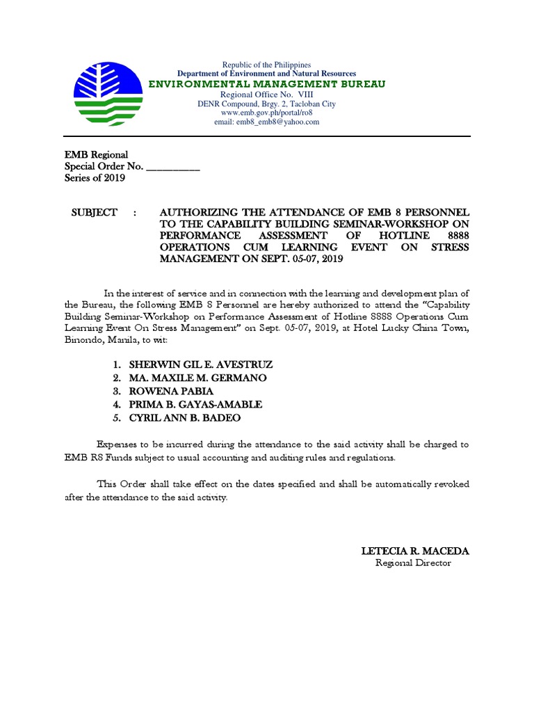 Environmental Management Bureau: Regional Office No. VIII | PDF ...