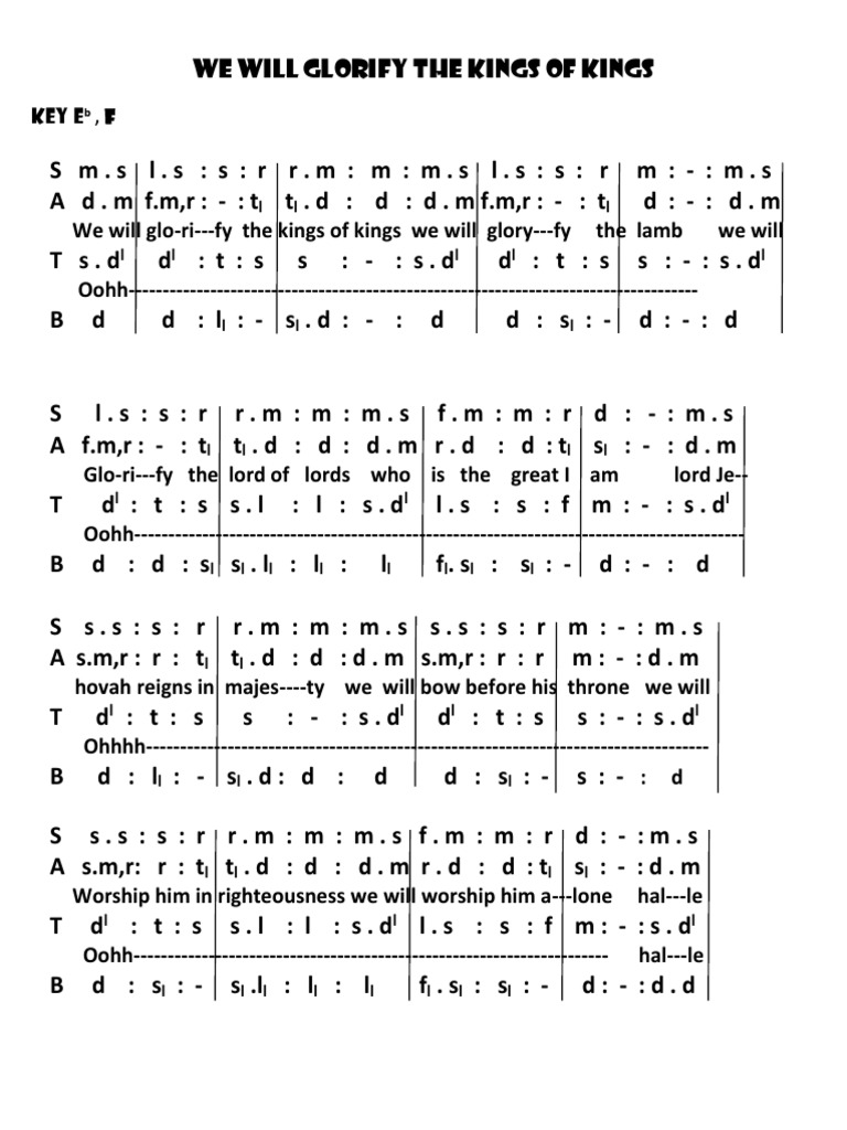 We Will Glorify The Kings of Kings | PDF