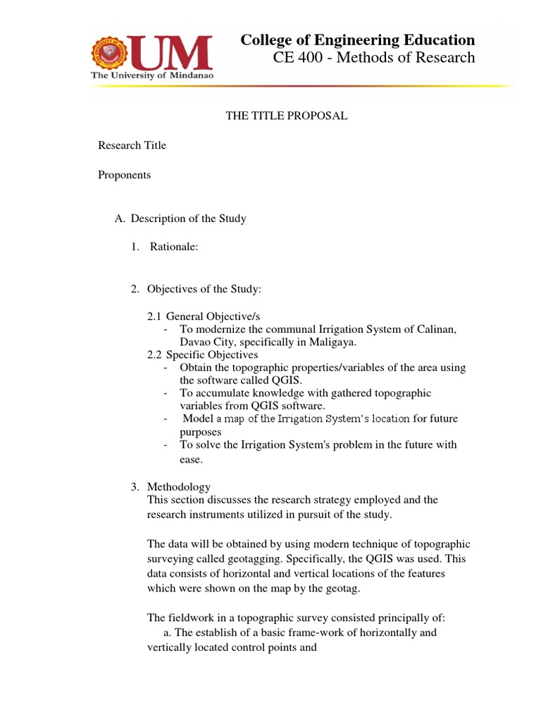 Title Proposal Format | PDF