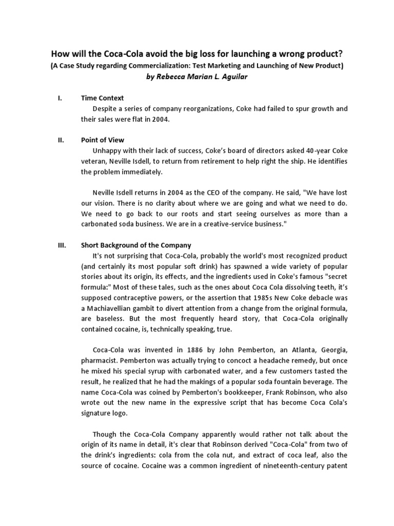 Coca-Cola Case Study | PDF | Coca Cola | The Coca Cola Company