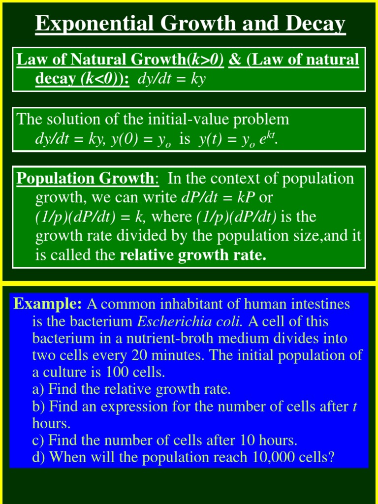 Exponential Decay and Growth | PDF | Radioactive Decay | Interest