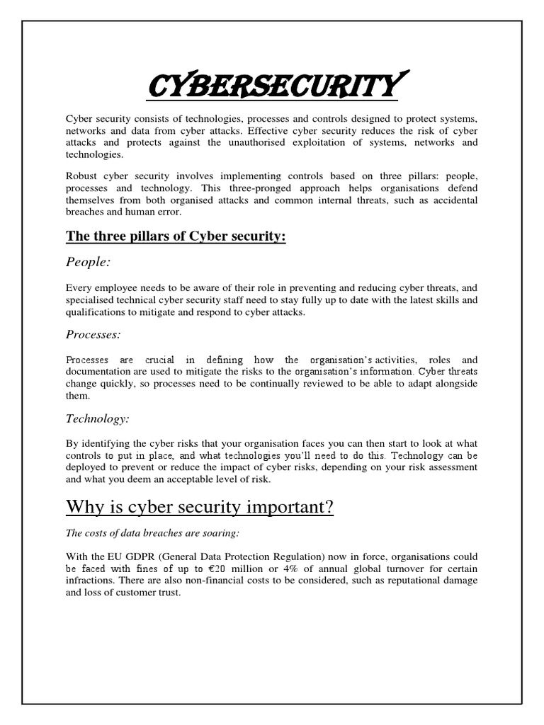 Cyber Security PDF | PDF | Computer Security | Security