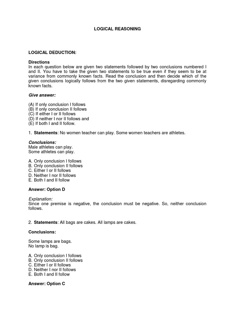Logical Reasoning | PDF | Deductive Reasoning | Philosophical Methodology