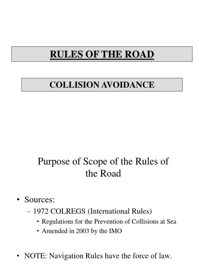Col Reg | PDF | Traffic | Ships