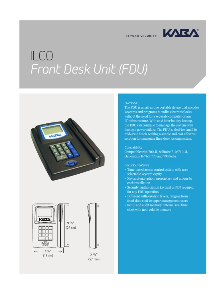 Front Desk Unit (FDU) | PDF | Usb | Computer Data Storage
