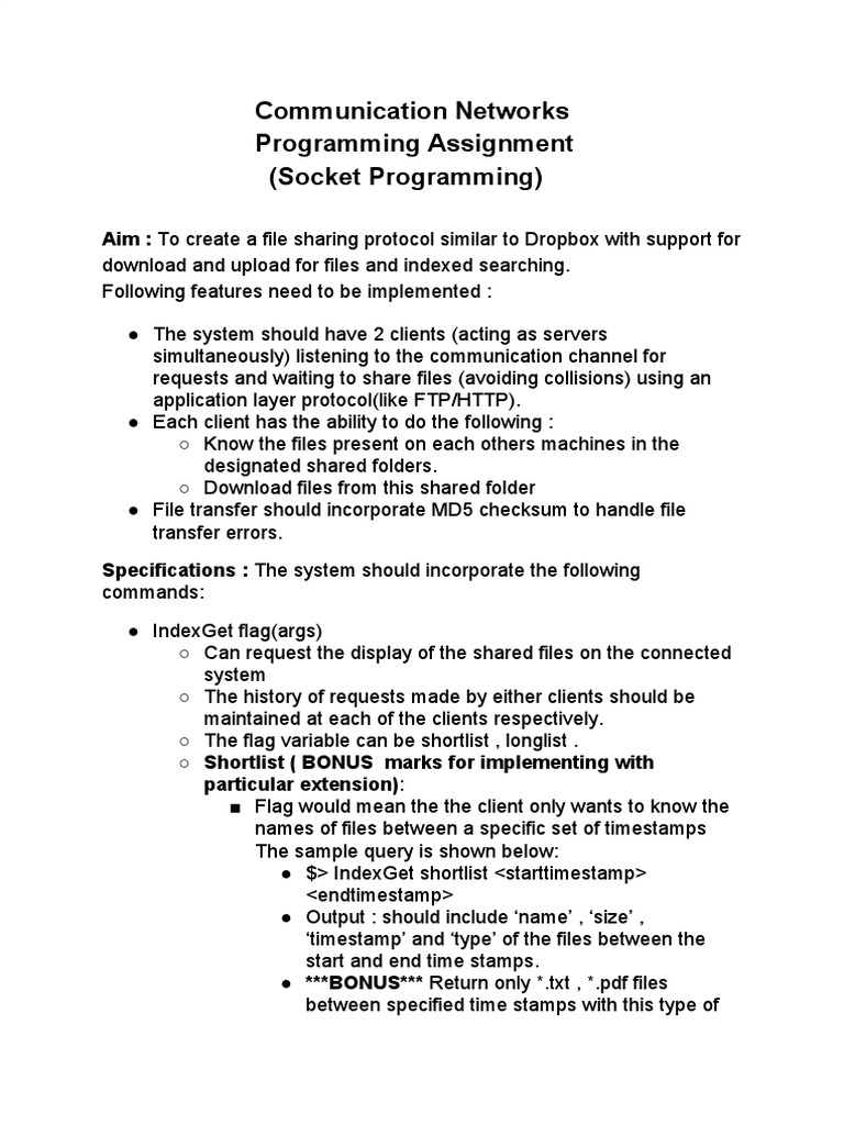 Commmunication Networks Assignment | PDF | Filename | Computer File