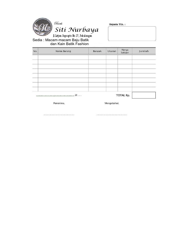 Nota Batik | PDF