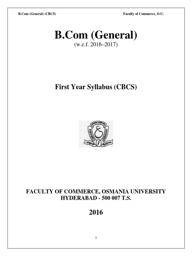 B.Com (General) (CBCS) 2016-2017 | PDF | Demand | Microsoft Word