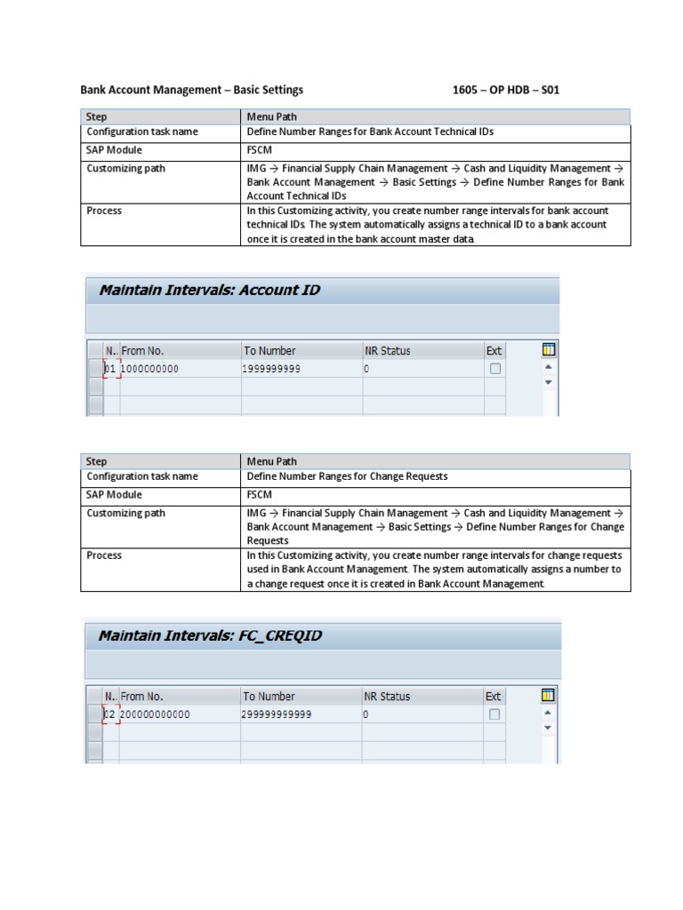 Bank Account Creation - S4HANA 1605 OP HDB | PDF | Bank Account | Banks