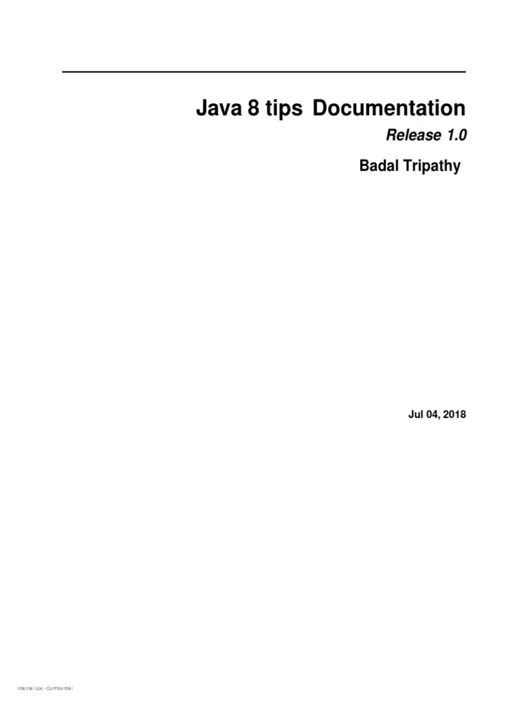 Java 8 Tips Documentation Release 10 Pdf Anonymous Function Method Computer Programming