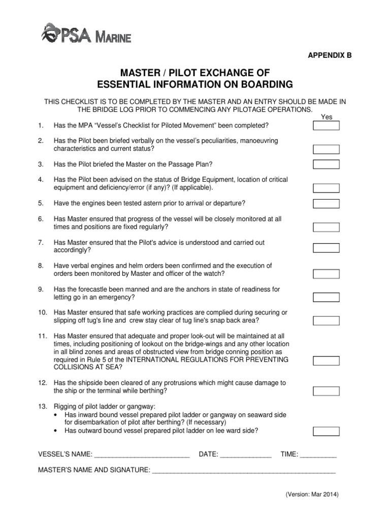 PSA Pilot Checklist 2 | PDF
